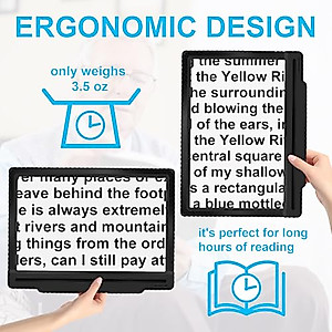 5X Magnifying Glass with Light 43 Ultra-Bright LEDs, Large Page Magnifying Glass for Reading, Lightweight Handheld Magnifier for Elderly People,Low Vision,Book Lovers