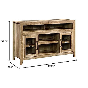 Sauder Dakota Pass Entertainment/Fireplace Credenza, For TV's up to 60", Craftsman Oak finish