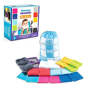 Educational Insights Sensory Squares, Textured Beanbags Squares, Toddler Sensory Toys, Preschool Kindergarten Classroom Must Haves, Set of 20 Beanbags, Ages 3+