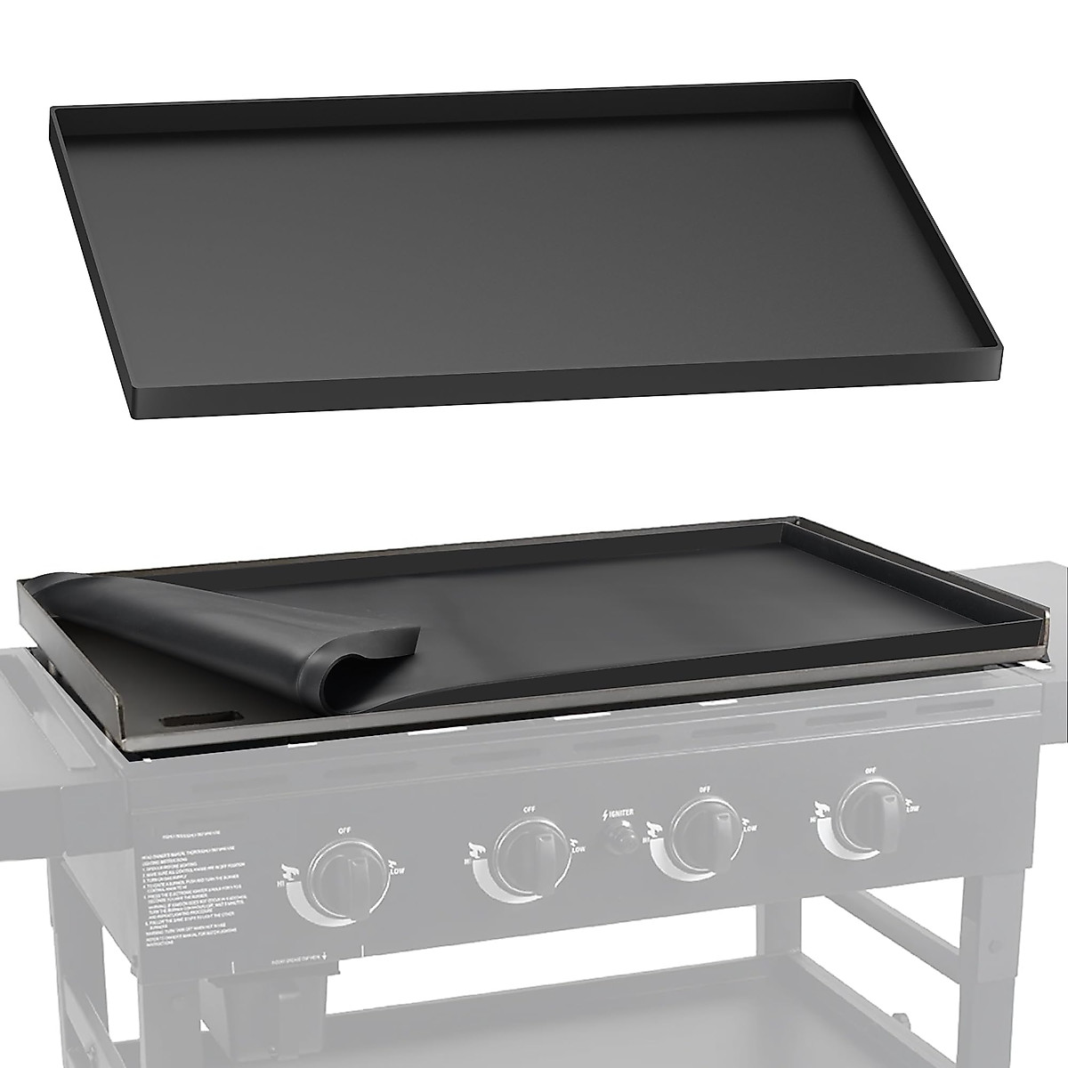 Griddle Buddy Grill Mat for Blackstone 28 Inch Griddle, Heavy Duty Silicone Griddle Mat, High-Wall Design, All Season Cooking Protective Mat, Shields from Rodents, Debris, Rust, Reusable (28 Inch)