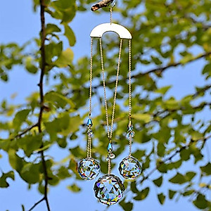 30/30/40mm Crystal Ball Prisms Suncatcher Hanging Ornament Chakra Crystals Rainbow Maker for Home,Garden Decoration