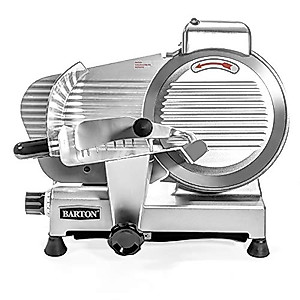 Barton Commercial Meat Slicer w/10" Blade Semi-Auto Stainless Steel Electric Food Cutter Machine Home Cheese Bread Deli Vegetable Potato