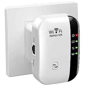 WiFi Extender Signal Booster Up to 2640sq.ft The Newest Generation, Wireless Internet Repeater, Long Range Amplifier with Ethernet Port, Access Point, 1-Tap Setup, Alexa Compatible N300