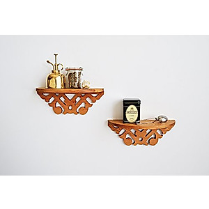Jonathan Alden Solid Cherry Floating Shelf, for Spices, Photos, Entryways & More (Revival)