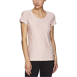 Reebok Womens Reversed Marled Basic T-Shirt, Pink, Large