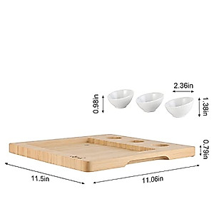 Artestia Sizzling Hot Stone, Trays for Eating,Deluxe Tabletop Barbecue/BBQ/Hibachi/Steak Grill,Bamboo Serving Tray,(Set only Without Stones)
