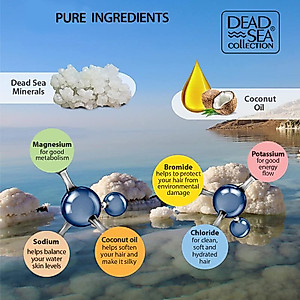 Dead Sea Collection Shampoo and Conditioner Set with Coconut Oil – Hydrating Softening Hair Products with Dead Sea Minerals for All Hair Types – Set of 2 Bottles (33.8 & 30.6 Fl. Oz.)