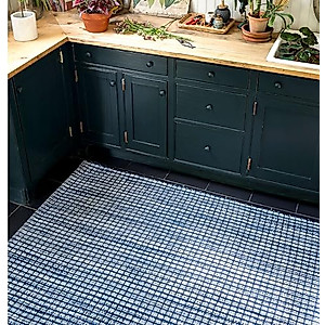 Dash and Albert Coco Indoor/Outdoor Area Rug - 8' x 10' Blue Plaid Handwoven Washable Accent Rug - Durable, Fade Resistant, High Traffic Friendly