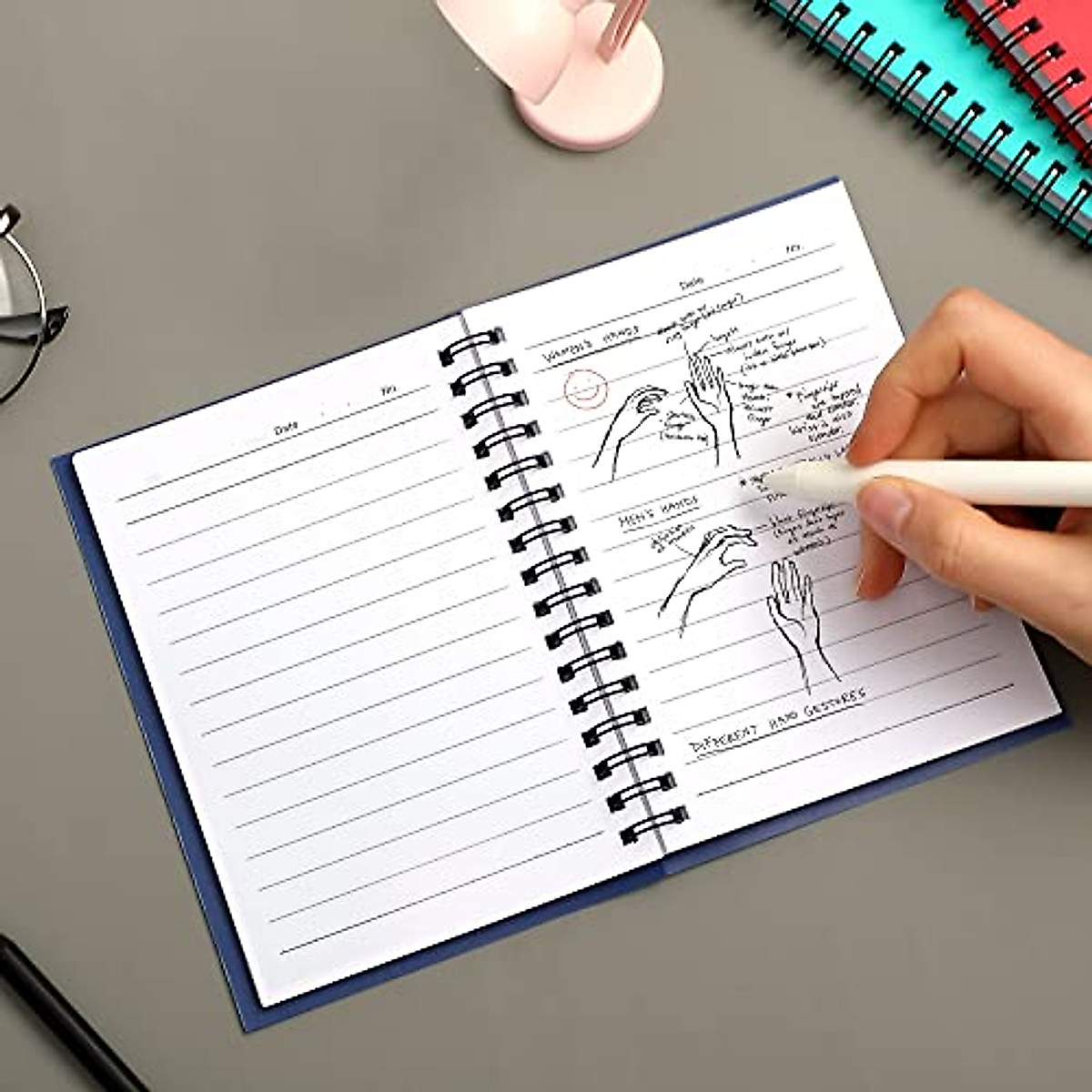 FLYING EAGLE Premium 4x6 Small Spiral Notebook 3 Pack A6 Mini Journal Plastic Hardcover 8mm Ruled Notebook 3 Color 468 Pages for School Work