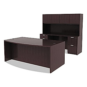 Alera ALEVA227236ES Valencia Series 41-3/8 in. x 71 in. x 29-1/2 in. Bow Front Desk Shell - Espresso