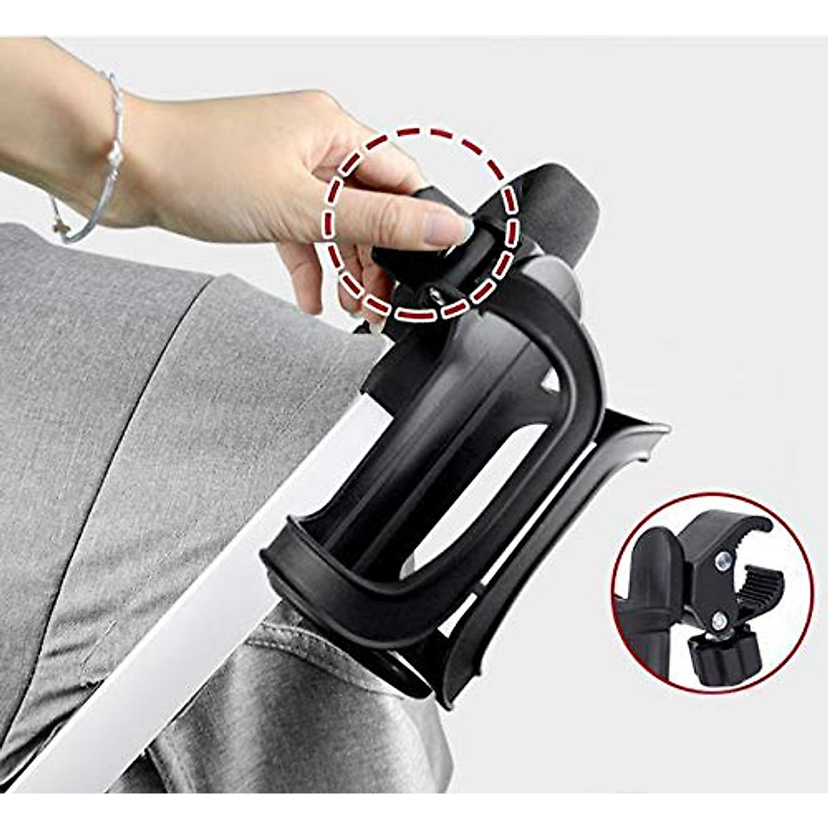 Stroller Bottle Holders, Twoworld Universal Cup Holder, Free Hanging Direction Cup Holder for Stroller, Bicycle, Wheelchair, Motorcycle