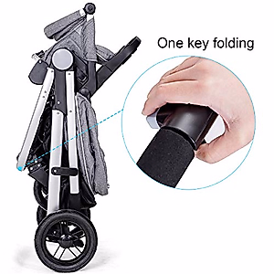 Costzon Baby Stroller, 2-in-1 Convertible Baby Carriage, Infant Pram Stroller with Cup Holder and 5-Point Safety System (Gray)