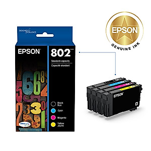 EPSON T802 DURABrite Ultra -Ink Standard Capacity Black & Color -Cartridge Combo Pack (T802120-BCS) for select Epson WorkForce Pro Printers