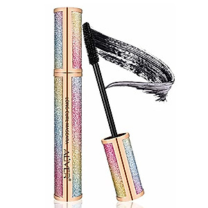 4D Silk Fiber Lash Mascara, Waterproof Tubing Mascara Black, Luxuriously Longer, Voluminous Eyelashes,Natural Lengthening Smudge-proof Mascara,Hypoallergenic,No Clumping,Easy to Apply & All Day Full