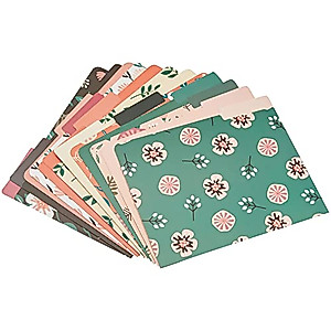 12 Pack Decorative Flower File Folders with 1/3 Cut Tab, Pretty Letter Size 3-Tab Floral Office Supplies (9.5 x 11.5 in)