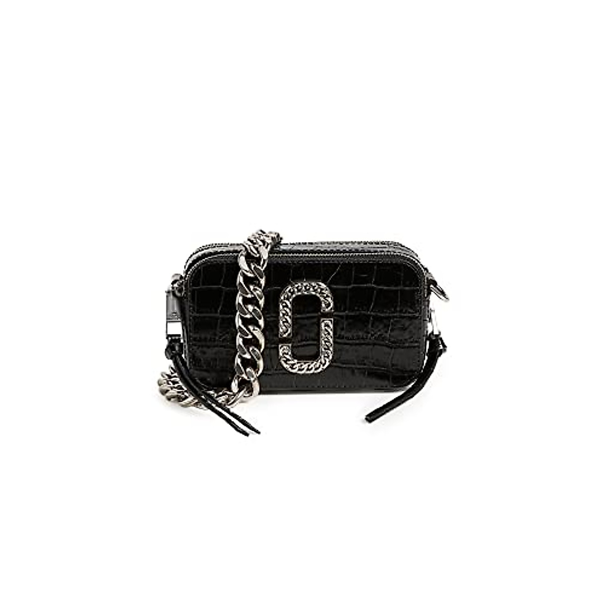 Marc Jacobs Women's Snapshot Croc Embossed Camera Bag, Black, One Size