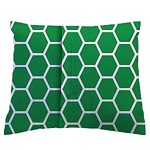 SheetWorld Toddler Pillow Case 13 x 17, 100% Cotton Woven, Hypoallergenic, Percale Pillow Case - Green Honeycomb, Made in USA
