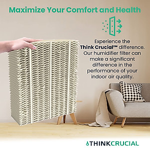 Think Crucial Replacement Humidifier Paper Wick Filters Compatible with Aircare Part # 1043 & Models EP9500,EP9700,EP9800,EP9R500,EP9R700,EP9R800 - Essick: 821000,826000,831000,SS390DWHT - 2 Pack
