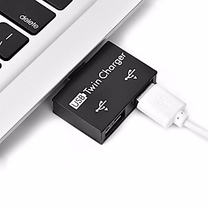 USB Splitter Male to 2 Female Adapter,USB 2.0 1 Male to 2 Female Extension Converter,2-Port USB 2.0 Hub for Data Charging Syncing(Black)