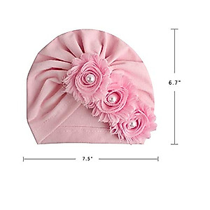 Baby Turban Bow Hats for Girls Infant Head Wrap Soft Knotting Cap for Toddler Kids (Color 2)