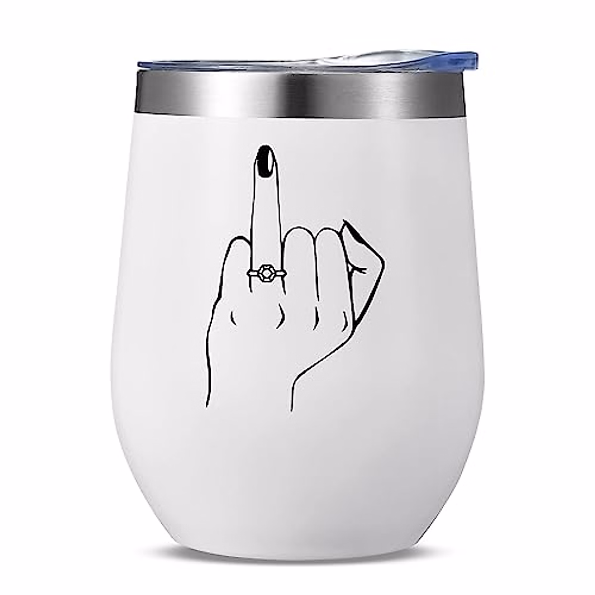 Bachelorette Gifts for Bride - Stainless Steel Wine Tumbler with Lid 12oz for Bride to Be Gifts, Bridal Shower Gift, Bachelorette Gifts, Engagement Gifts, Wedding Gifts, Funny Newlywed Cup Gifts