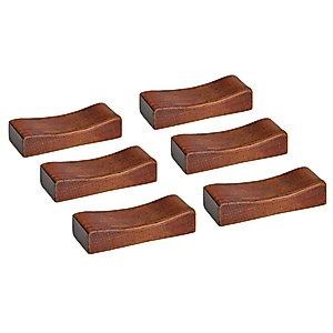 Tea Talent Handcrafted Wooden Chopsticks Rest or Dinner Spoon Stand Fork and Knife Holder Home Decor Set of 6,Concave Shape