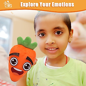 GiftAmaz Social Emotional Learning Toys - Big Feelings Carrot Social Emotional Games for Kids - 26 Facial Expressions, 10 Educational Flashcard - Preschool Learning Activities Birthday for Kid 3-6