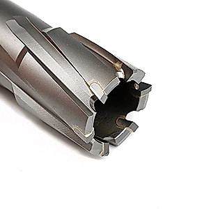 Annular Cutter Carbide JESTUOUS 3/4 Inch Weldon Shank 2 Cutting Depth 1-1/16 Cutting Diameter TCT Two Flat Bit for Drill Press with Pilot Pin