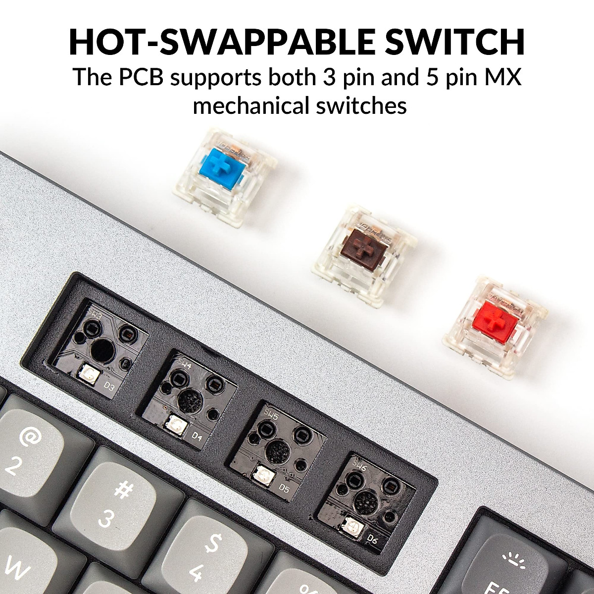 Keychron Q5 Wired Custom Mechanical Keyboard Knob Version, 96% Layout QMK/VIA Programmable Macro with Hot-swappable Gateron G Pro Brown Switch Double Gasket Compatible with Mac Windows Linux (Grey)