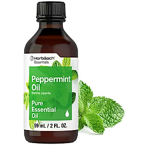 Horbäach Peppermint Oil | 2 fl oz | Pure Essential Spray | for Massage, Bath & Diffusers | Non-GMO, Gluten Free
