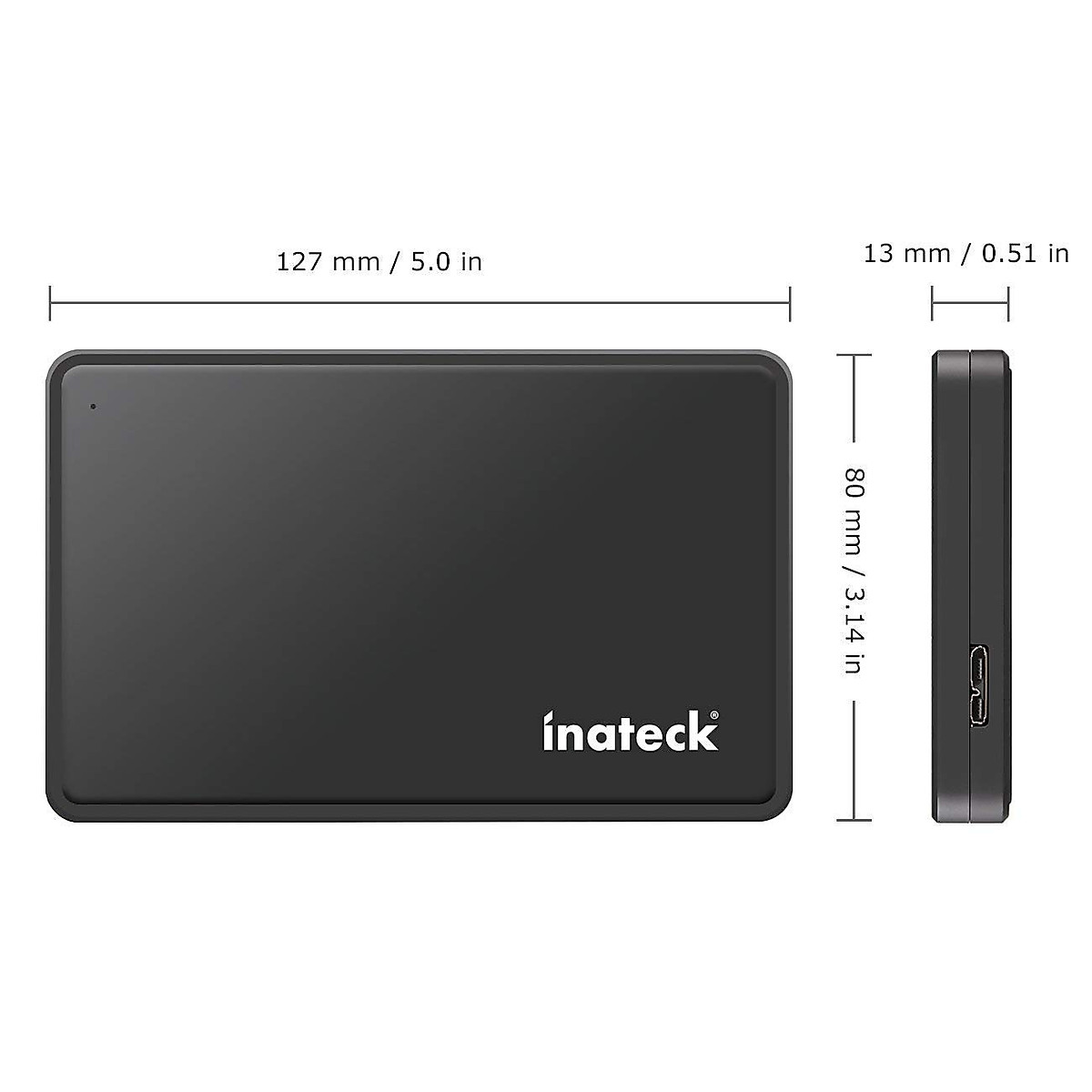 Inateck 2.5 Hard Drive Enclosure, USB 3.0 External Hard Drive Case, Support UASP, Up to 5Gbps,FE2004