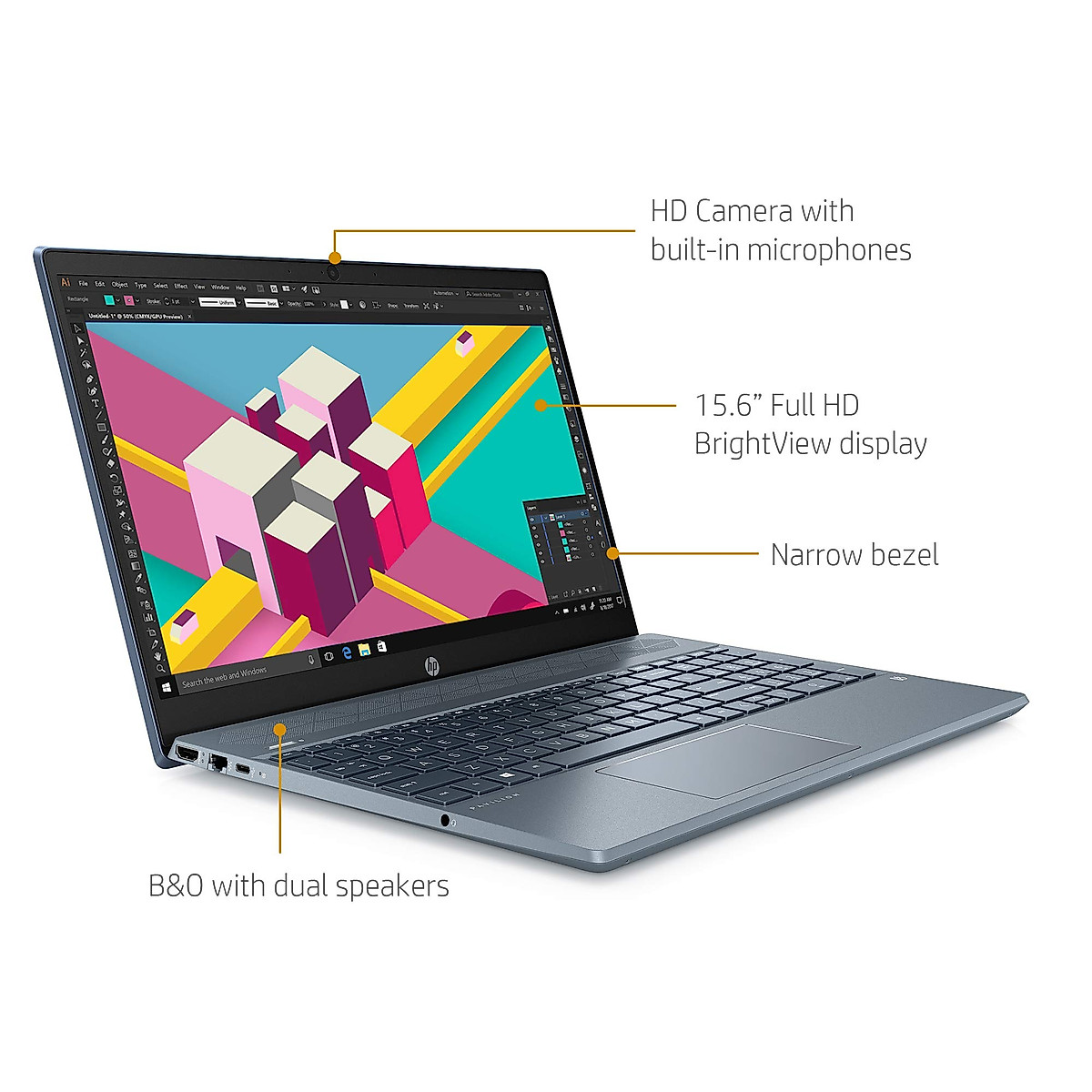 2022 HP Pavilion 15.6" FHD IPS Laptop PC Quad-Core AMD Ryzen 5 3500U 20GB RAM DDR4 512GB M.2 SSD+1TB HDD AMD Radeon Vega 8 HDMI USB-C RJ-45 WIFI Bluetooth Webcam Windows 10 Pro w/RE 32GB USB 3.0 Drive