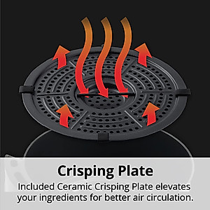 Aria Premium 2 Qt. Retro Style Ceramic Air Fryer, Dark Green/White Trim