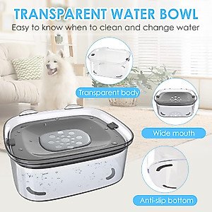 Gobeigo 101oz/3L Dog Water Bowl for Messy Drinkers, No Spill Water Bowl Large Capacity Splash Proof Slow Feeder Water Dispenser Vehicle Carried Anti Drip Travel Water Bowl for Dogs, Cats & Pets