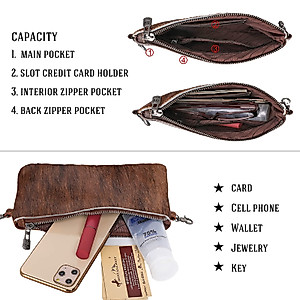 Montana West Cowhair Leather Crossbody Bag Cell Phone Purse Wallet For Women Western Cowgirl Small Clutch Shoulder Bag RLH-005CF