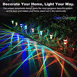 LIANGLOME Solar Lights Outdoor Pathway - 8 Pack Solar Lights Outdoor Waterproof Stainless Steel Solar Garden Lights for Landscape Patio Lawn Yard Driveway-Color Changing