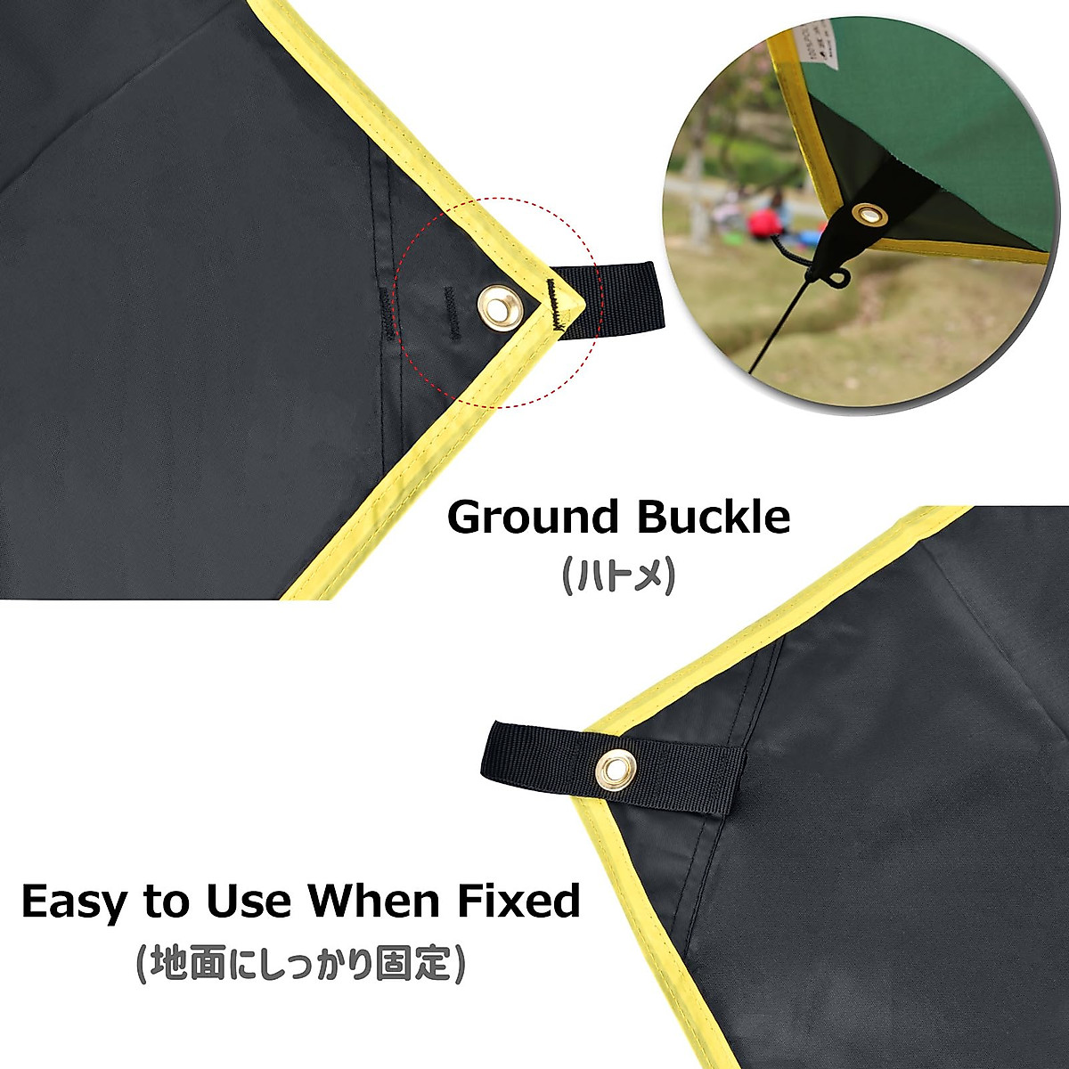 Azarxis Ground Cloth for Tent Tarp Footprint Camping Backpacking Floor Saver Groundsheet Waterproof Sand Free Picnic Hiking with Stakes Rope Carry Bag (Green, S - 4.92x7.22ft)