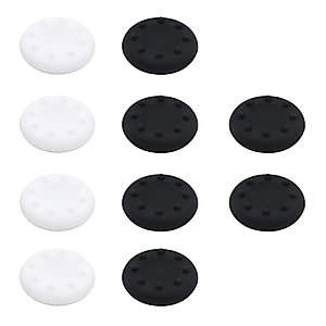 Replacement Grip Gel for PS3 PS4 Xbox One Controller Thumbstick, Anti-Slip Silicone Gel Cap for Joystick, 5 Pairs, Black/Whtie