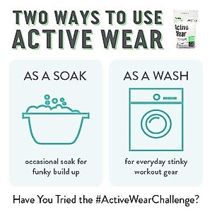 Rockin' Green Active Wear Detergent (90 Loads), Plant based, All Natural Laundry Detergent Powder, Vegan and Biodegradable Odor Fighter, Safe for Sensitive Skin, 45 oz (Unscented)