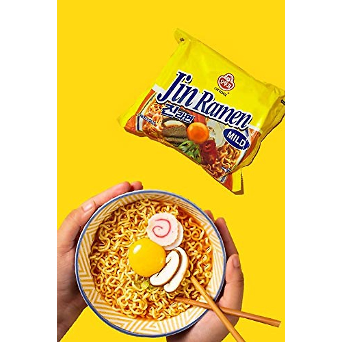 [OTTOGI] Jin Ramen, Mild Flavor - Korean Instant Ramen Noodle, Best Tasting Soup Traditional Instant Ramen (120g) -18 Pack