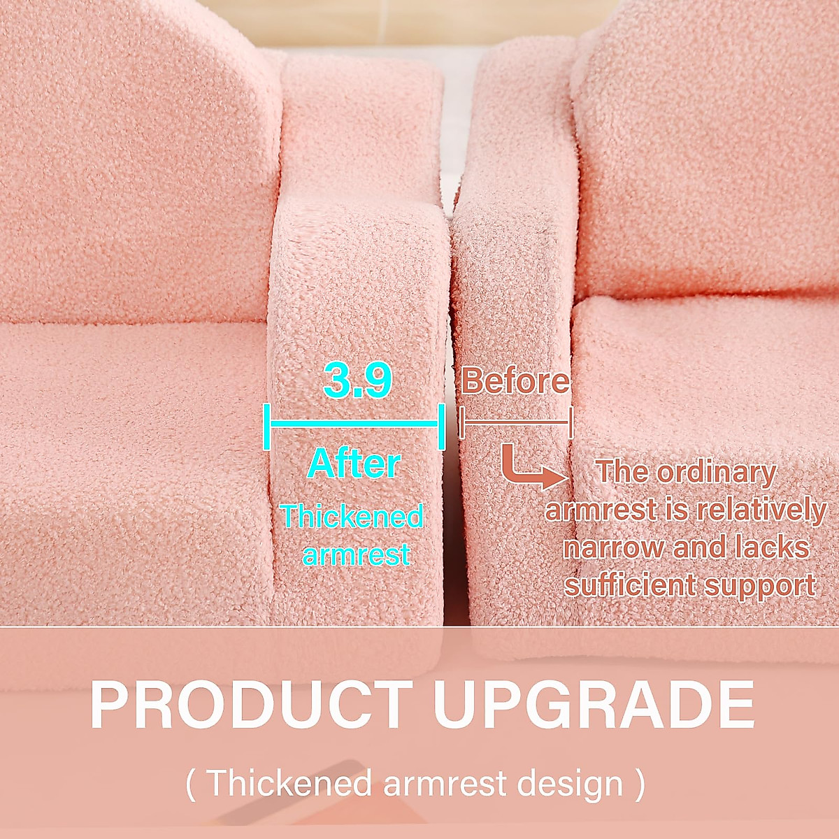 Tiita Kids Sofa, 2-in-1 Kids Sofa Chair, Convertible Children Couch to Lounger, Flip Out Kids Sofa Chair, Toddler Armrest Chair Bed, Folding Kids Play Sofa for Girl or Boy (Grey)