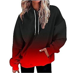 Lightning Deals of Today Teacher Deals Fall Sweatshirts for Women Loose Fit Casual Drawstring Pullover Long Sleeve Teen Girls Y2k Hoodie with Pocket Holiday Tops for Women