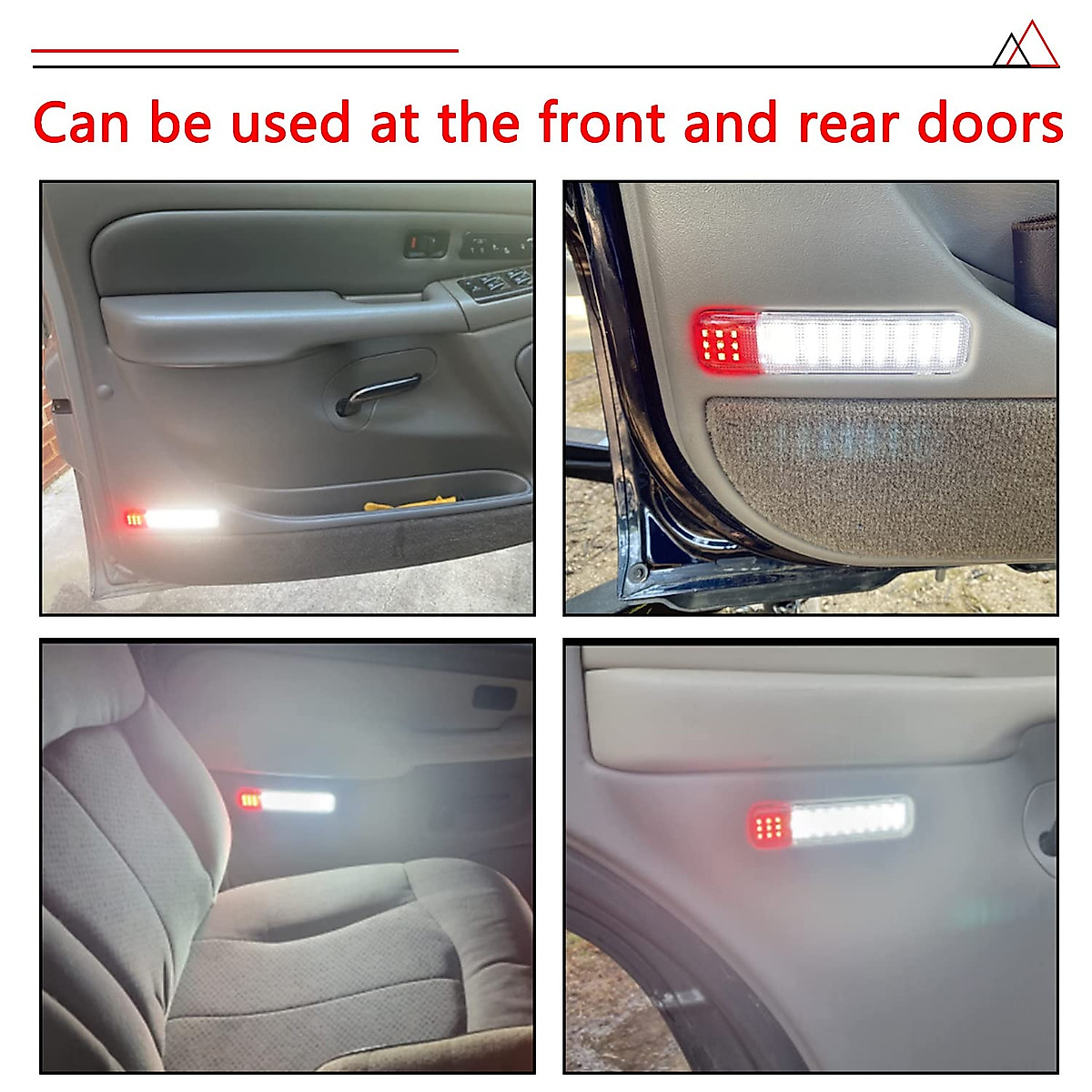 GZZTORES 4PCS Led Doors Panel Light Interior Courtesy Lights Compatible with Chevy Silverado GMC C/K,Sierra 1500 2500 3500, Suburban, Avalanche, Hum-mer H2 Yukon