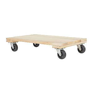 Vestil HDOS-1624-9-E Hardwood Dolly with Solid Deck Econ, 900 lb. Capacity, 16" x 24", Tan