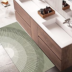 GUBIYU Boho Bedroom Rug Green Sun Area Rugs Runner Rug Sage Green Abstract Large Area Rugs Non Slip Bathroom Rugs Kitchen Runner Rugs Living Room Rugs for Laundry Nursery Kids Room Entryway 23.6"x59"