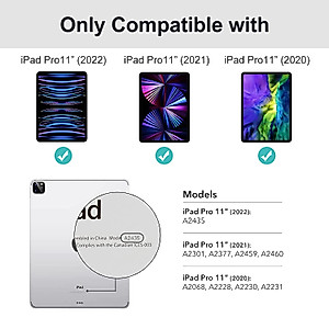 MYGROO for iPad Pro 11 inch case 2022(4th Gen),Case for iPad Pro 11 (2021/2020) with Pencil Holder, Slim Smart Cover with Clear Shell, Support Wireless iPad Pencil Chargin(Creamy White)