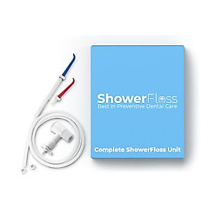 SHOWER FLOSS Water Dental Flosser - Convenient for Teeth, Attaches to Your Shower Head - Easy Installation, Adjustable Temperature & Pressure - Dentist Recommended
