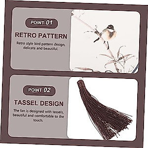 Veemoon 2pcs Retro Round Fan Japanese Hand Fan Vintage Decor Silk Fans Chinese Round Fan Paddle Dancing Fan Ancient Hand Fan Traditional Fan Classic Hand Fan Round Hand Fan Photo Fan