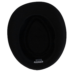 Ascentix Men’s Fedora, 2” Brim, Timeless Classic, Size 24 ¼” - 25”, XXL, Black