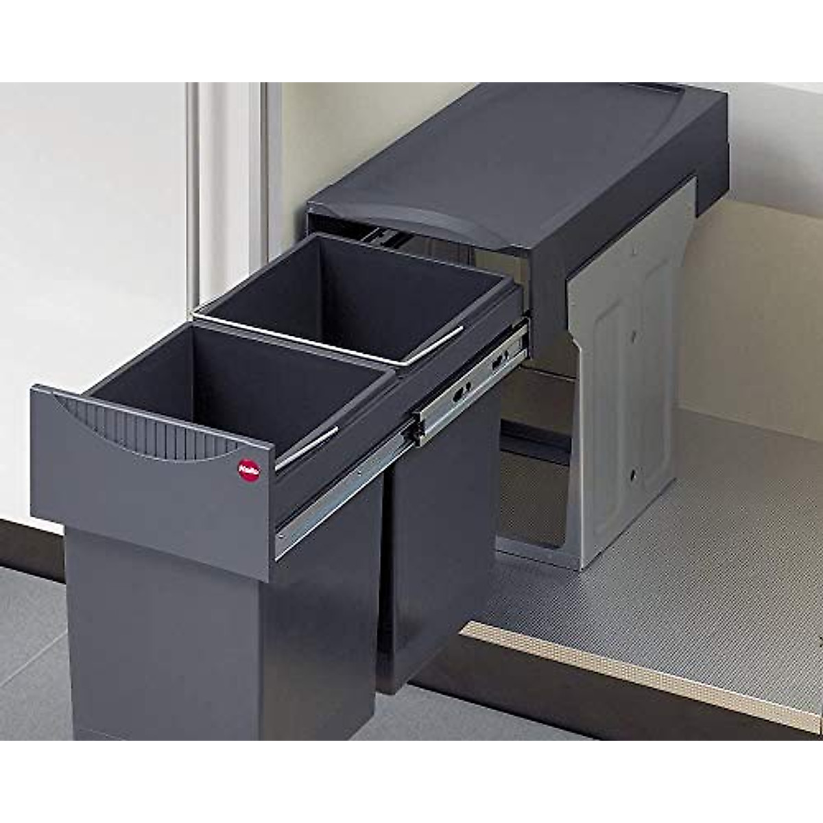 Kitchen Cabinet Double Waste Bin HAILO Tandem 30L Under The Sink Waste sorter 2 x 15 liters